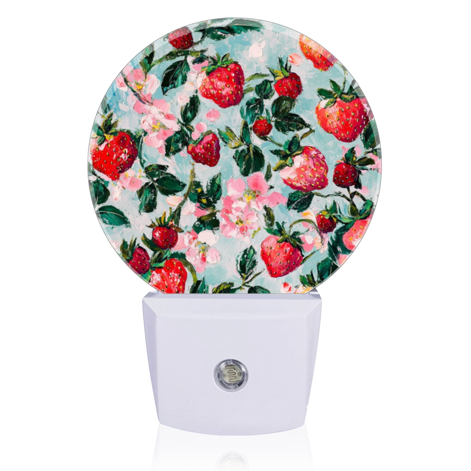 Night Lights Plug Into Wall, Oil Painting Of Red Strawberries LED Night ...