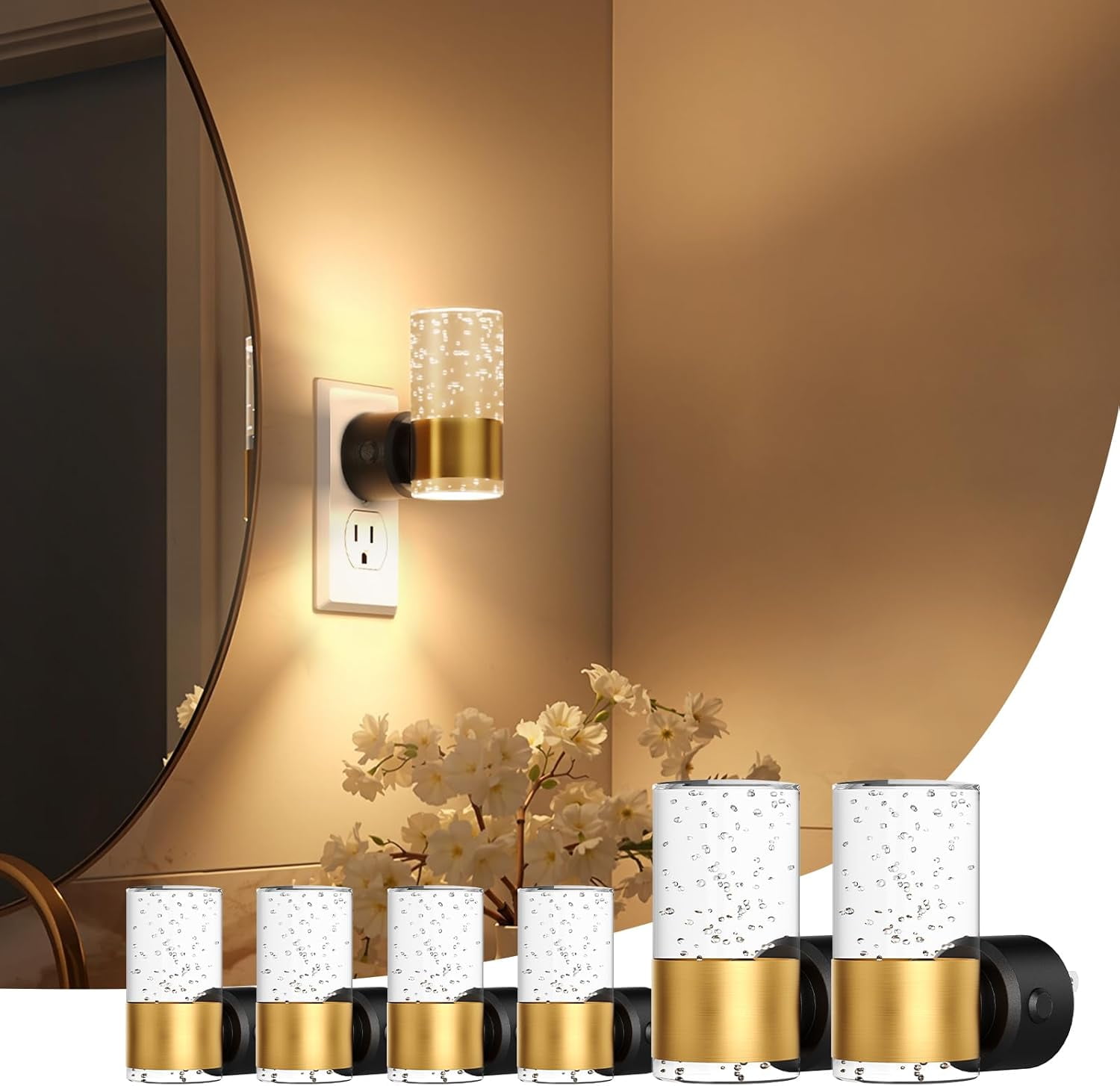 Night Lights Plug into Wall, Dimmable Night Light 3 CCT & 5 Brightness ...