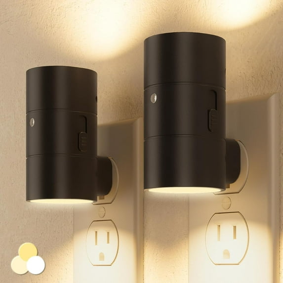 Night Lights Plug into Wall, Dimmable with 3 Color Modes & /Off Sensor ...