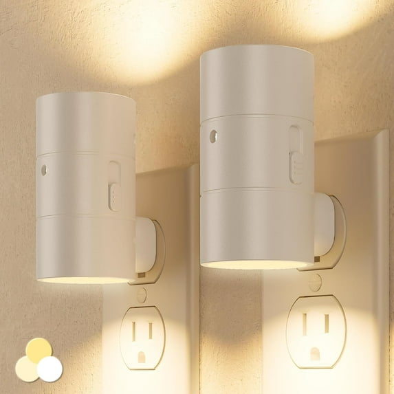 Night Lights Plug into Wall, Dimmable with 3 Color Modes & /Off Sensor ...