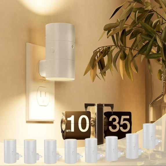 Night Lights Plug into Wall, Dimmable with 3 Color Modes & /Off Sensor ...