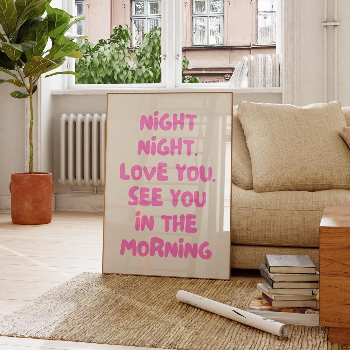 Night Night Love You See You In The Morning Print, Love Partner Gift ...