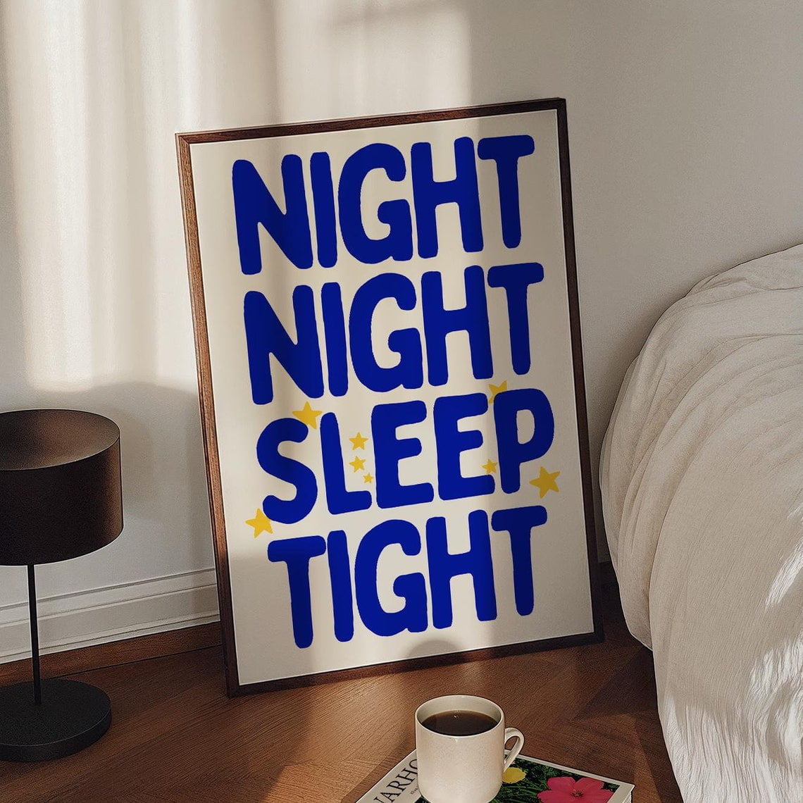 Night Night Sleep Tight Print, Trendy Wall Art, Cute Above Bed Sassy ...