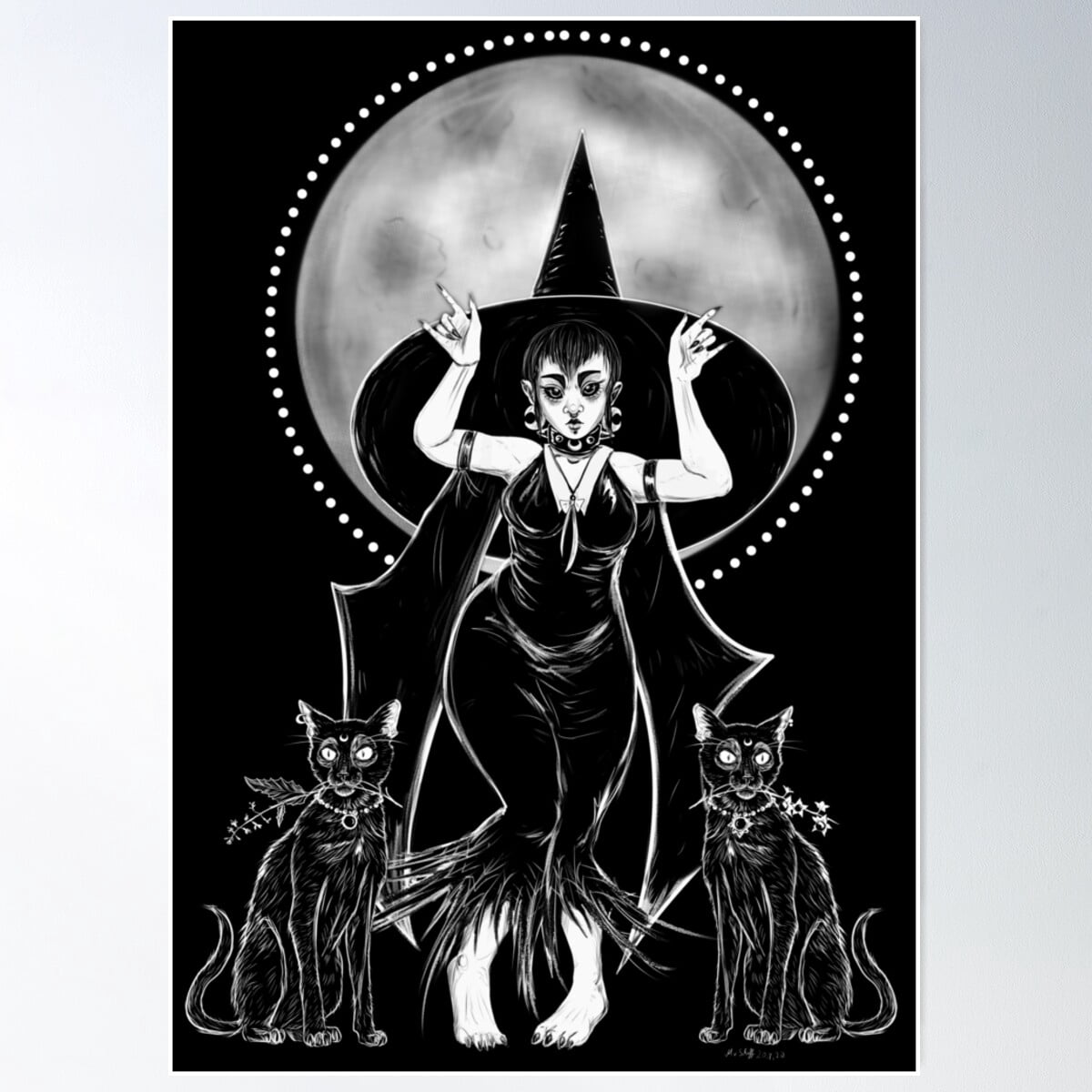 Night Of The Witch Poster Wall Art, Modern Wall Decor For Living Room ...