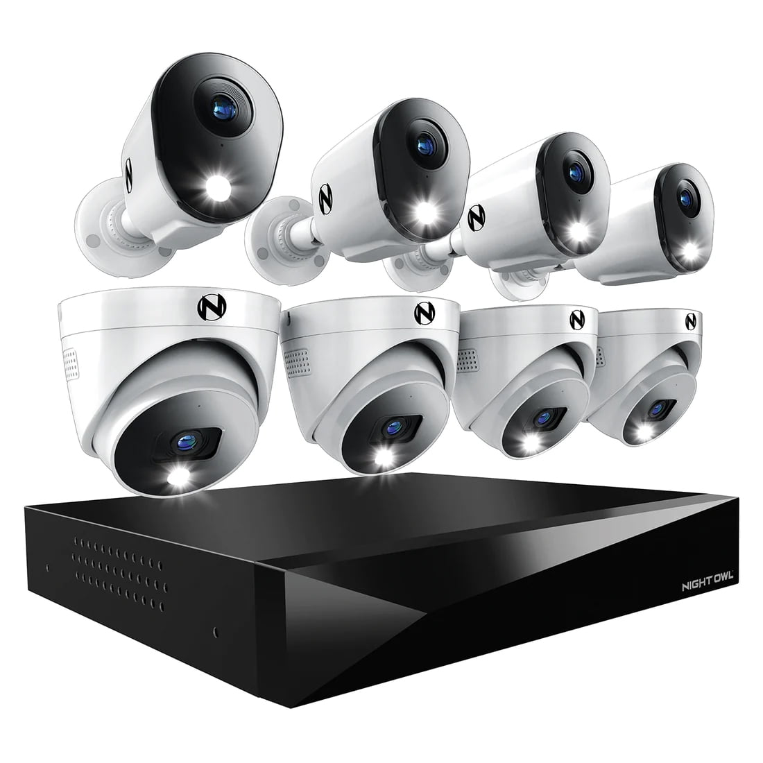 Night Owl 12 Channel 2TB DVR Security System and 8 Wired 2K Deterrence ...