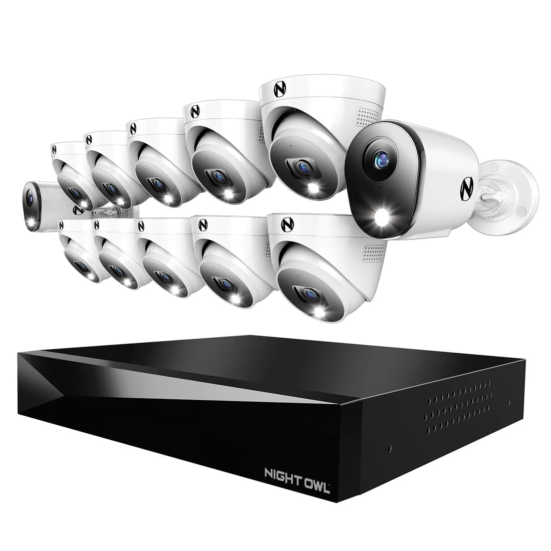 Night Owl 20 Channel 2TB DVR Security System and 12 Wired 4K Cameras ...