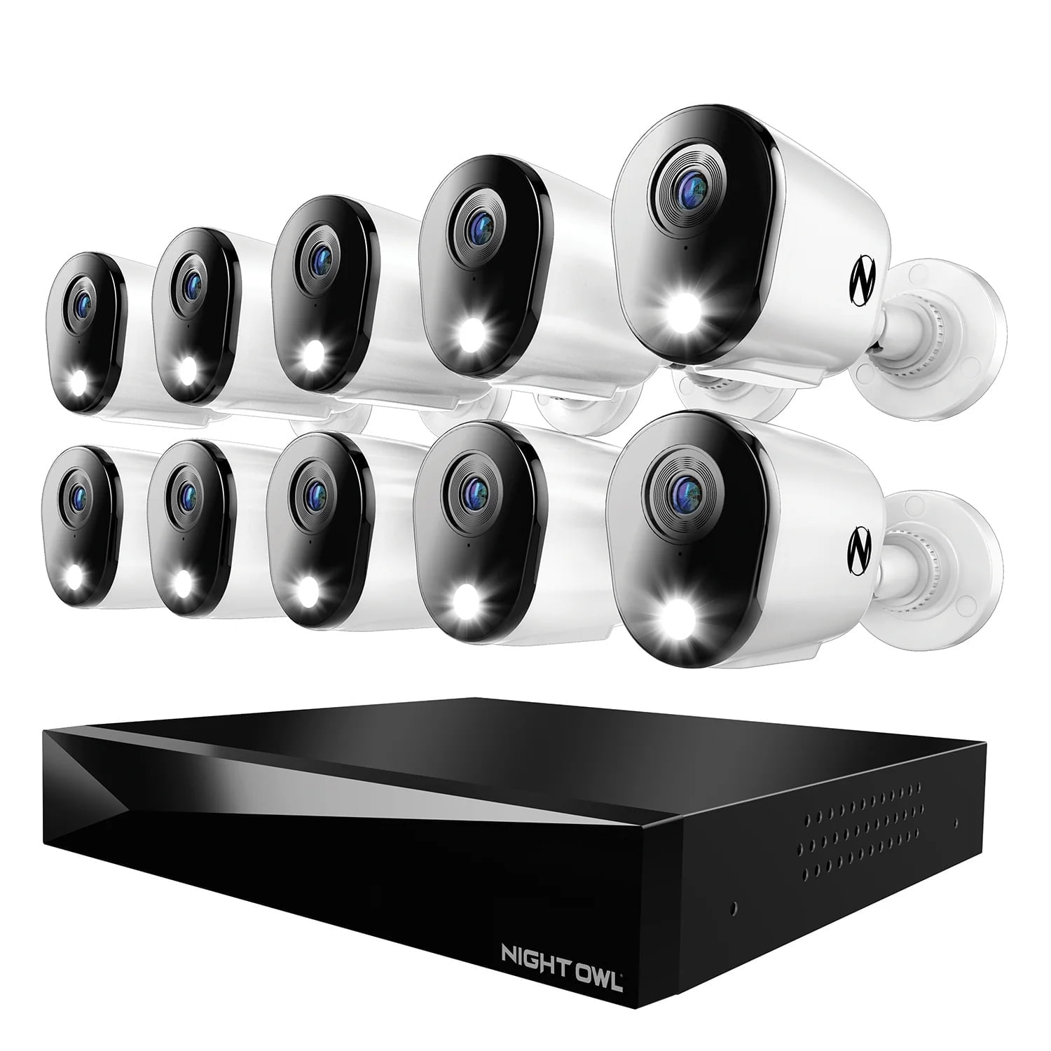 2-Way Audio, 20-Channel 4K DVR Security System with 10 Wired Deterrence ...