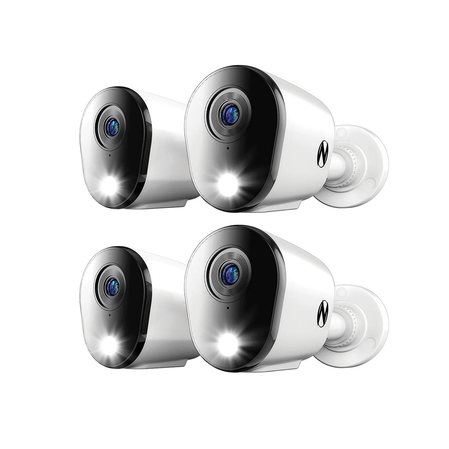 Night Owl Wired 4K Deterrence Cameras, 2-Way Audio, 4 Pack, White ...