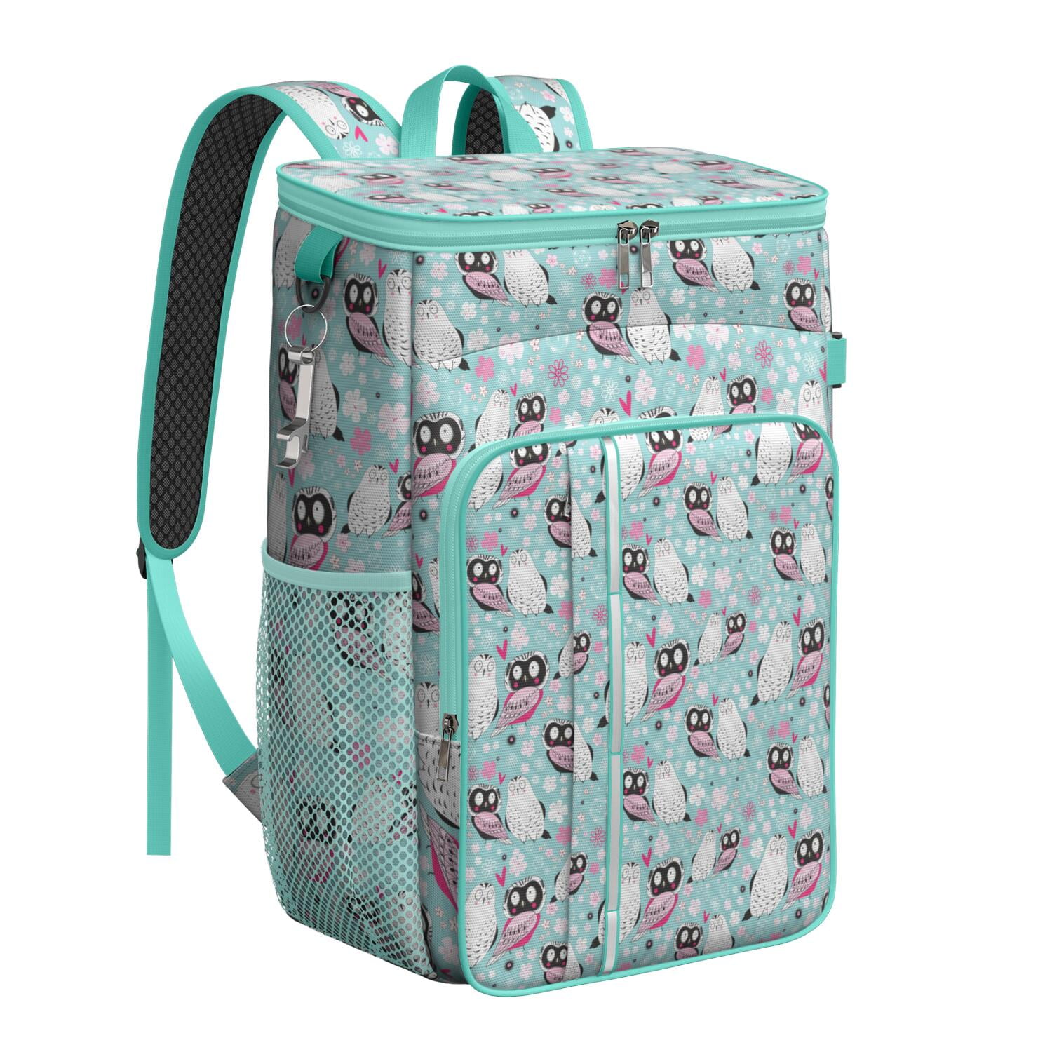 Night Owl Cartoon Design Backpack Cooler, Leakproof Insulated Cooler ...