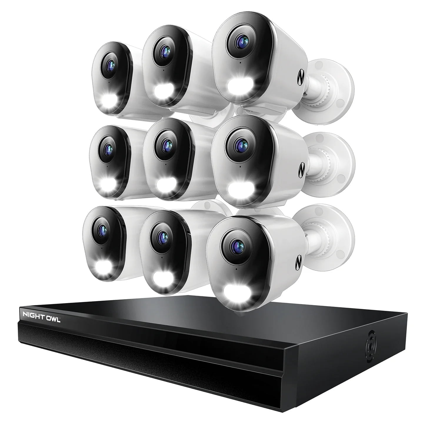 Night Owl Ethernet 24 Channel 4TB NVR Security System and 9 Wired IP 4K ...