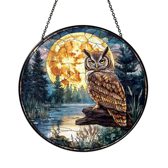 Night Owl Glass Suncatcher – Decorative Nature Window Art - Walmart.com