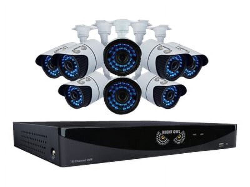 16 Channel Video Security System with 8 hi-resolution 900 TVL Bullet ...