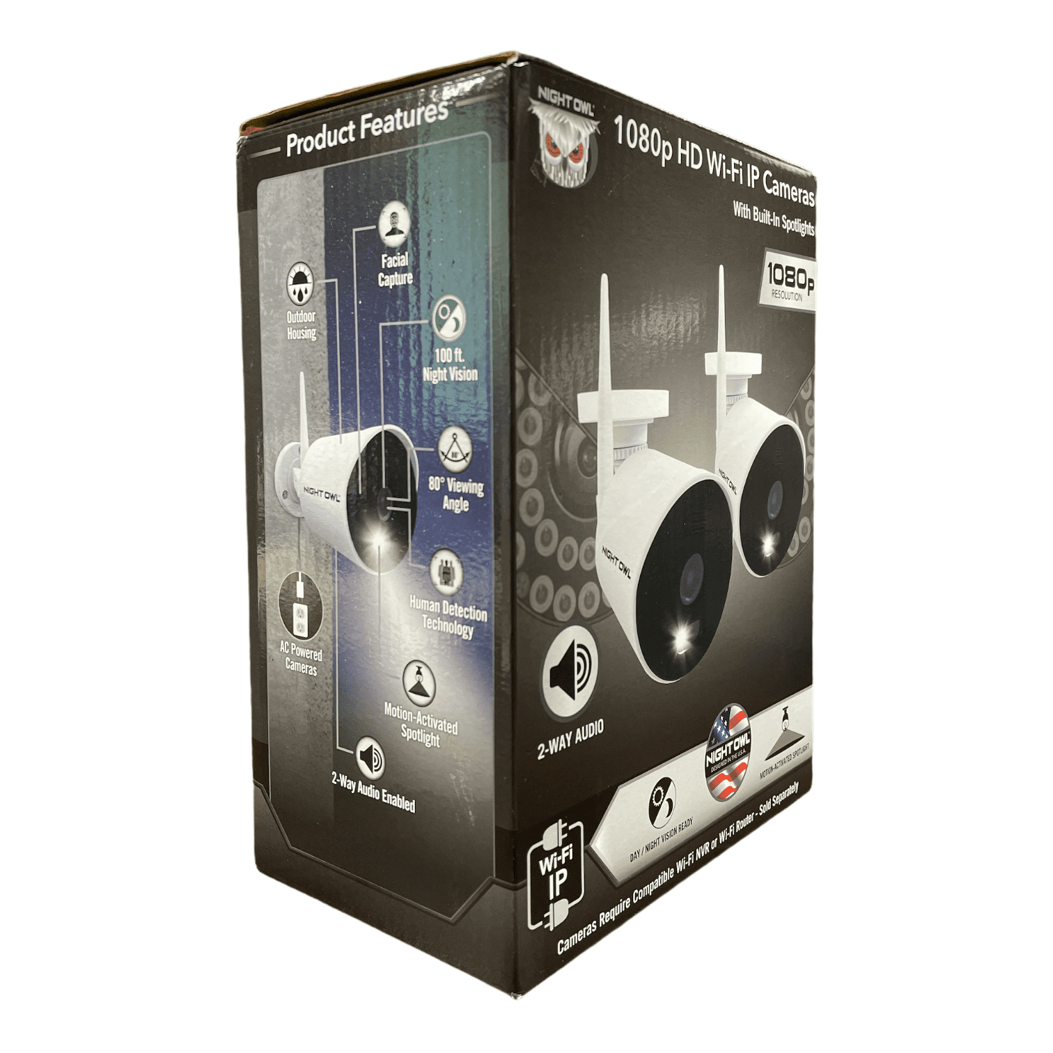 Night Owl Plug In Wireless 1080p Spotlight Cameras with 2-Way Audio and ...