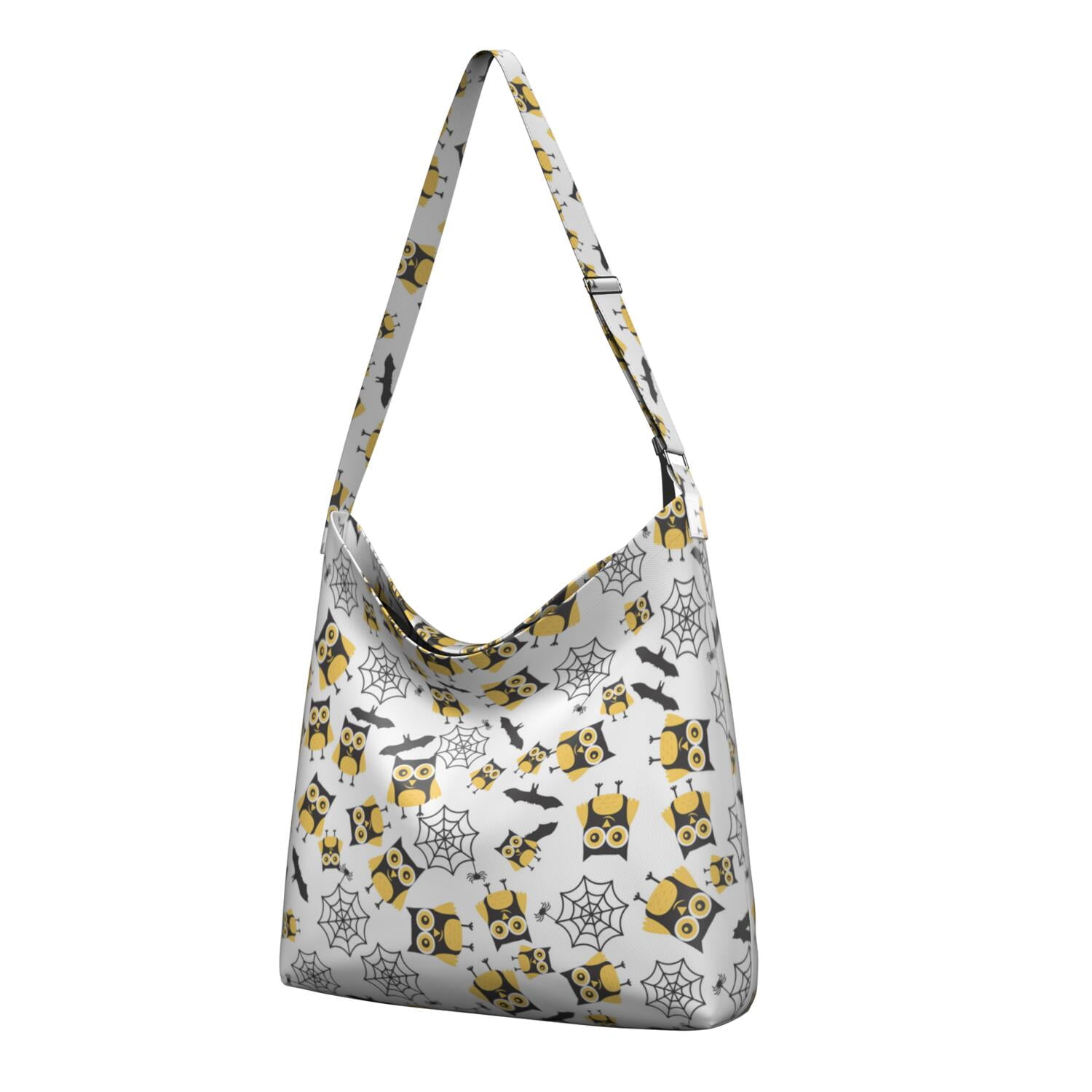 Night Owl Print Versatile Shoulder Bag - Fashionable Multi-Pocket Purse ...