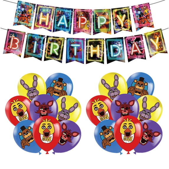 Night Party Supplies Freddy's Happy Birthday Banner ,Freddy's ...