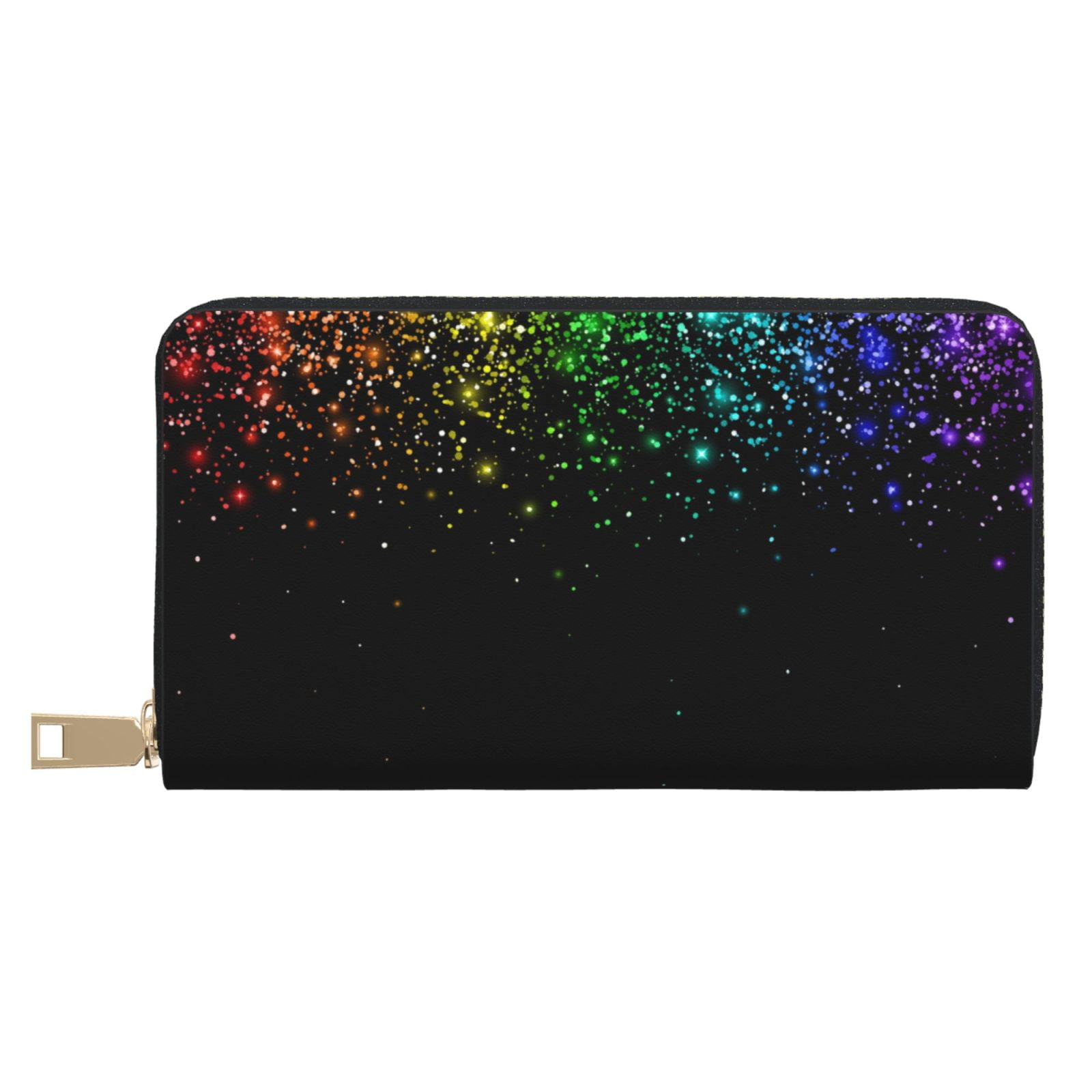Night Rainbow Sparkles Wallet Women, Leather Bifold Multi Card Wallet ...