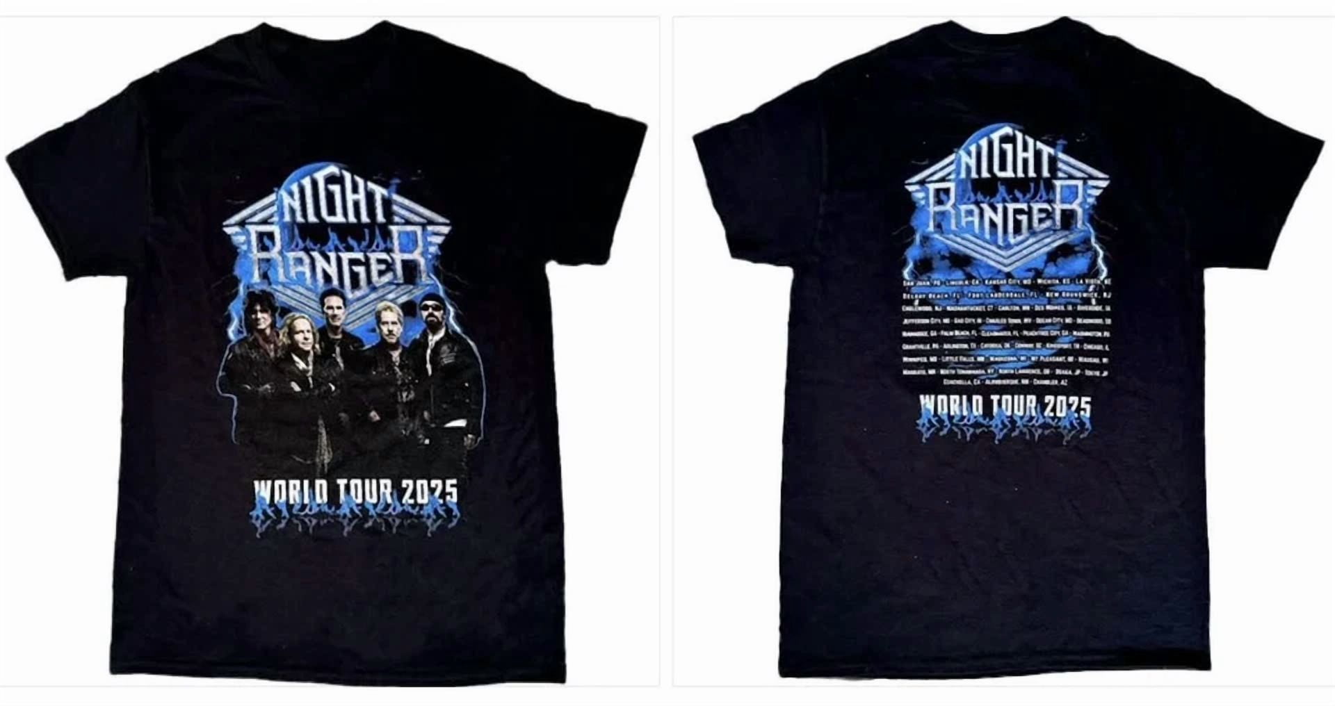 Night Ranger 2025 Tour Tee, Night Ranger NEW 2025 Tour T-shirt ...