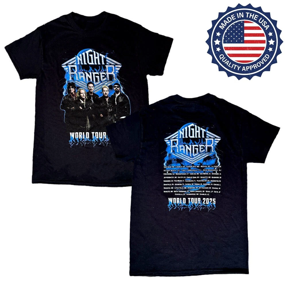 Night Ranger 2025 World Tour T-Shirt, Night Ranger Tee, 2025 World Tour ...