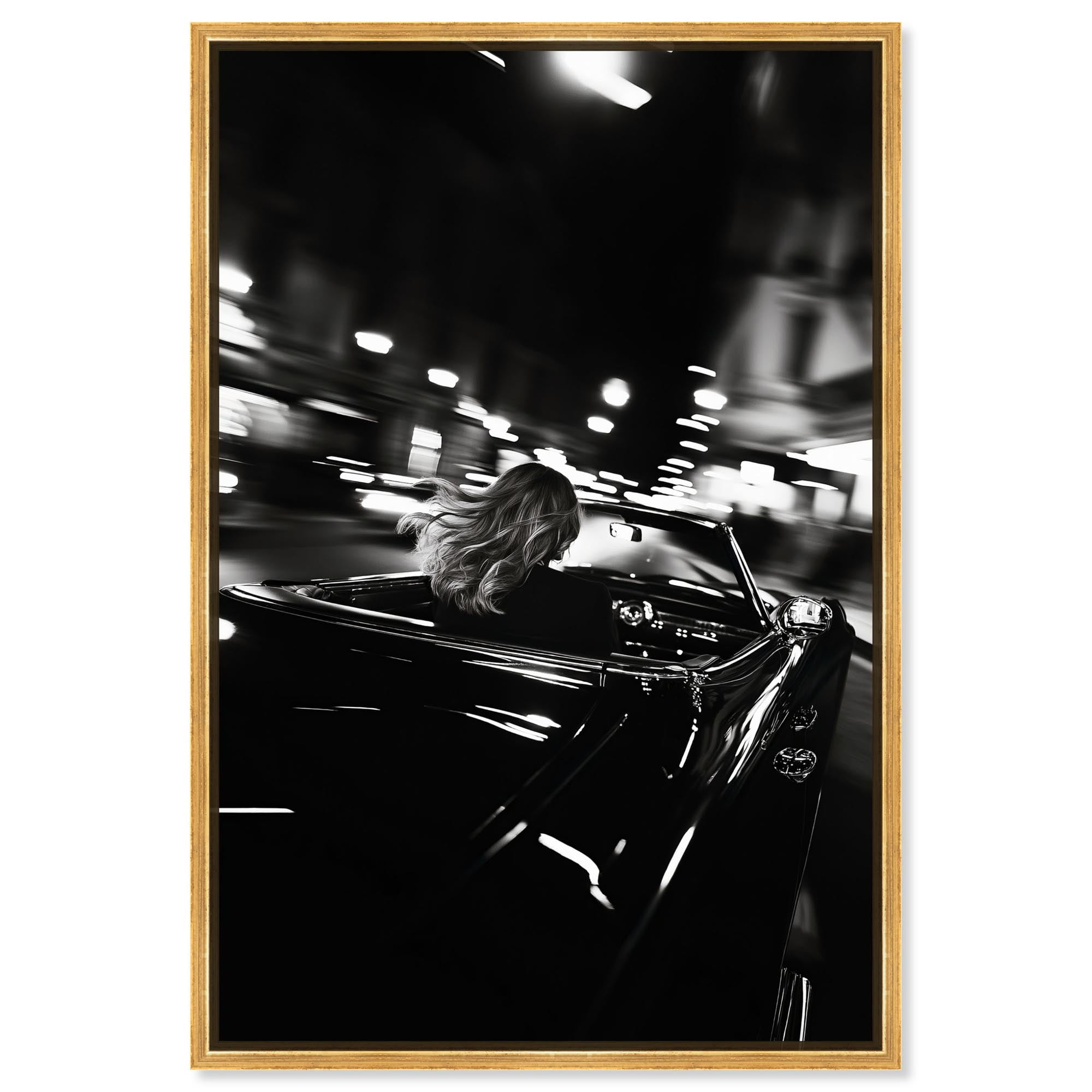 Night Ride Rhapsody Canvas Fashion and Glam Art by Art Remedy, Gold ...