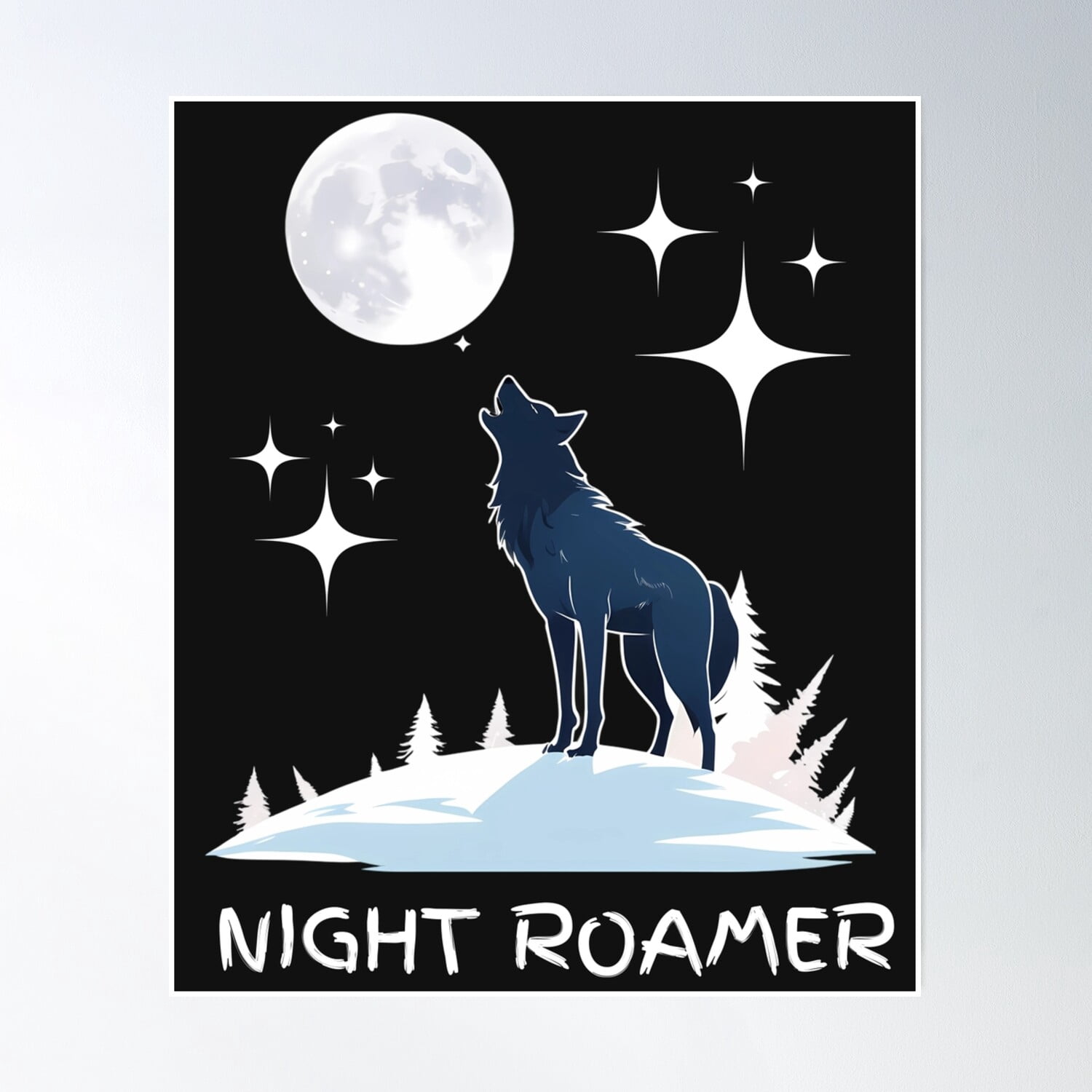 Night Roamer Howling Wolf Under Moonlight - Wild Nature Aesthetic ...