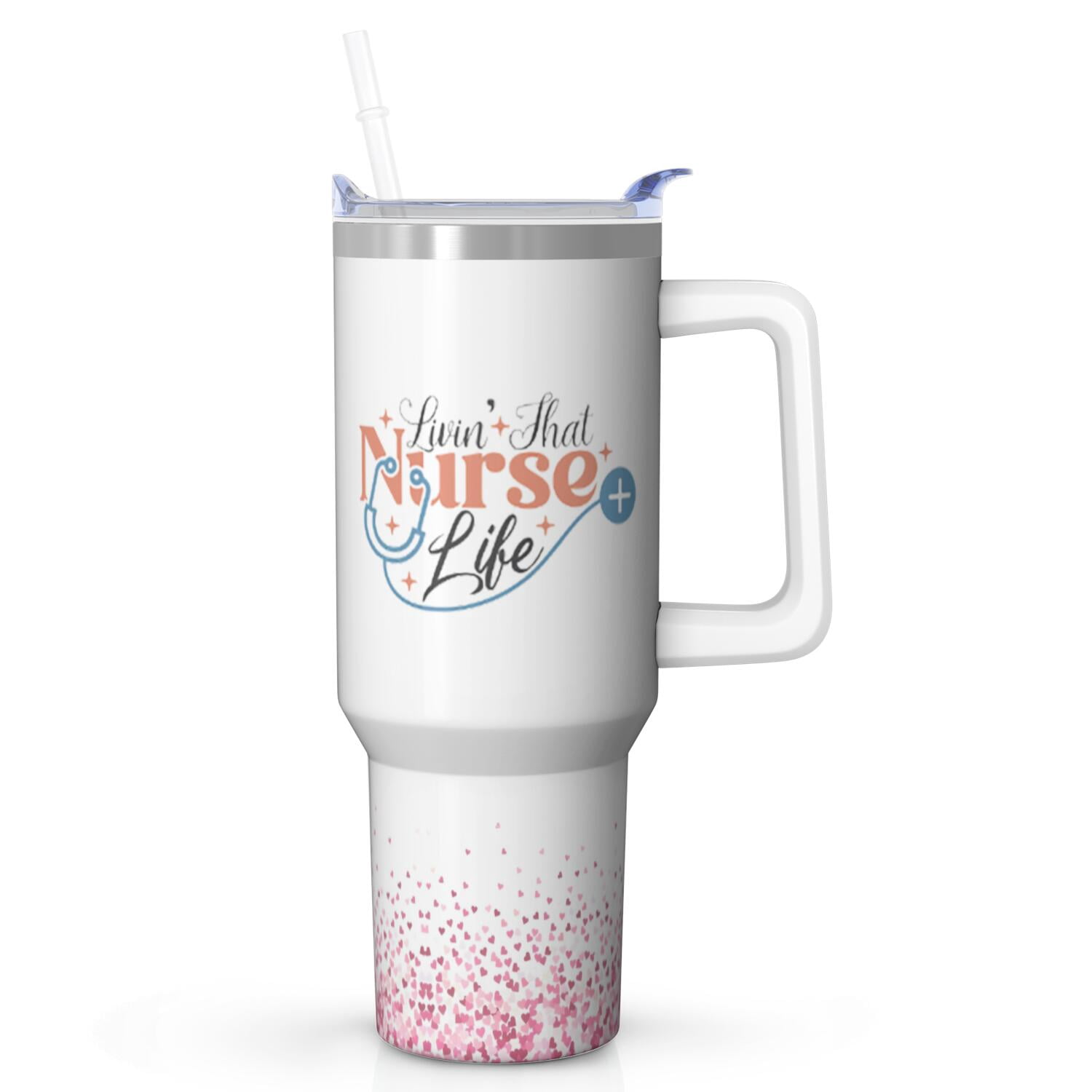 Night Shift Nurse" 40oz Tumbler, Dark Themed Stainless Steel Cup ...