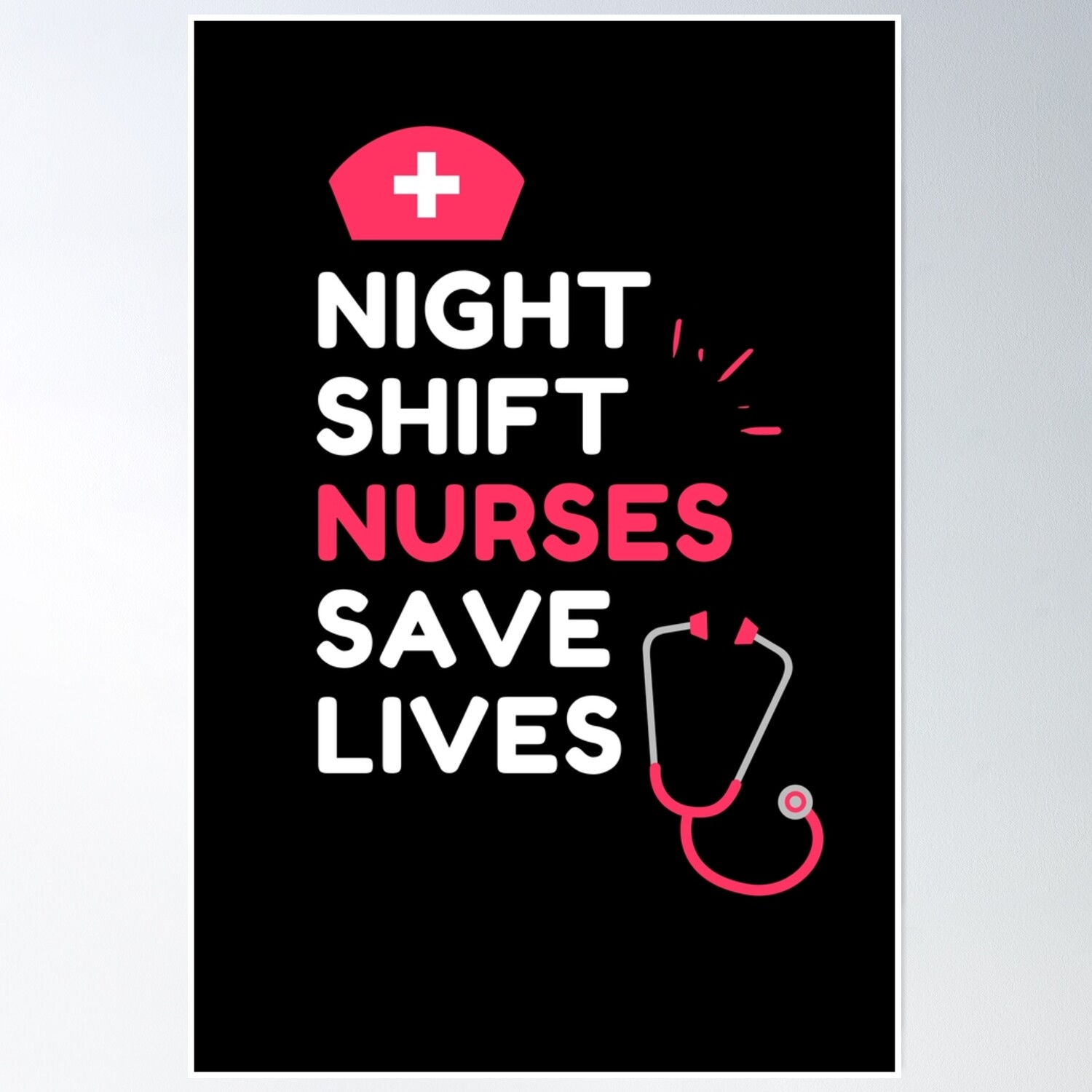Night Shift Nurse Rules Poster Wall Art, Modern Wall Decor, 24x36 ...