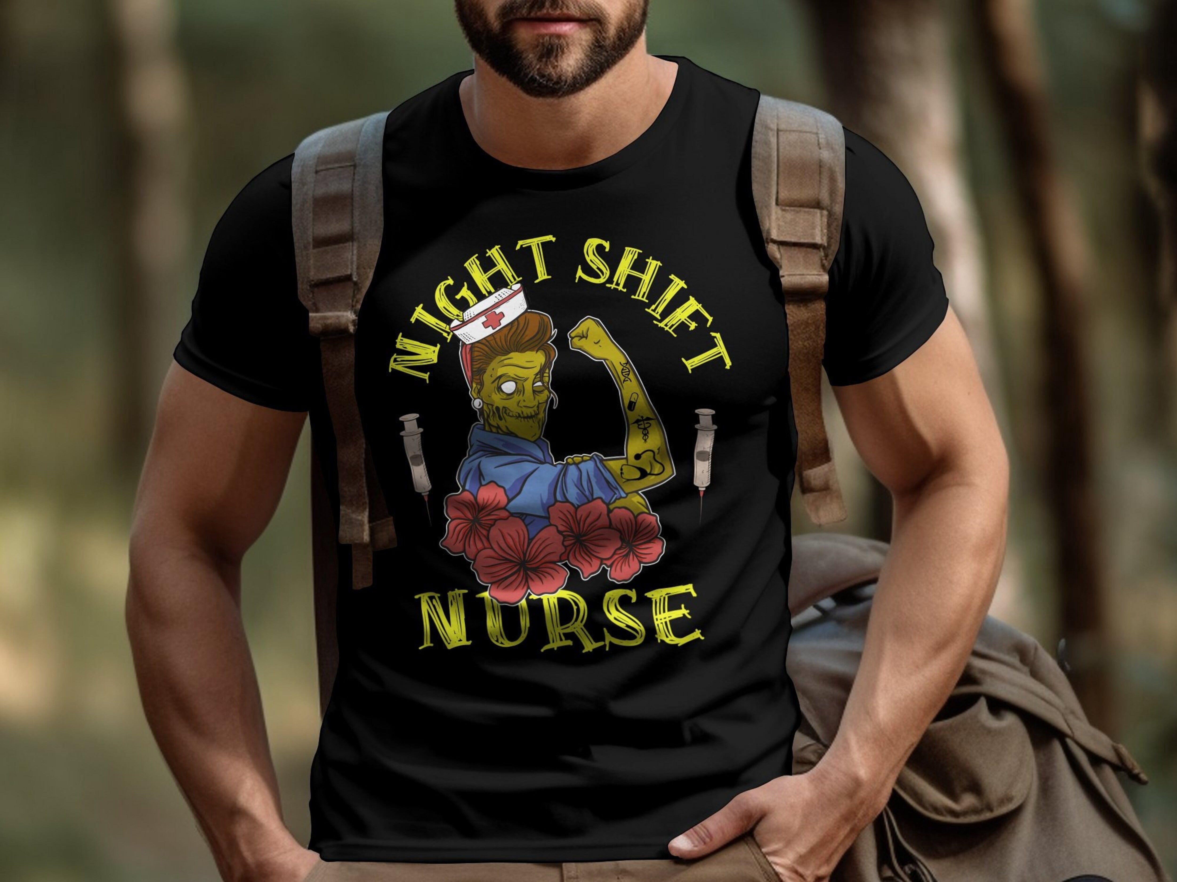 Night Shift Nurse T-Shirt, Halloween RN Shirt, Nursing School Tee ...
