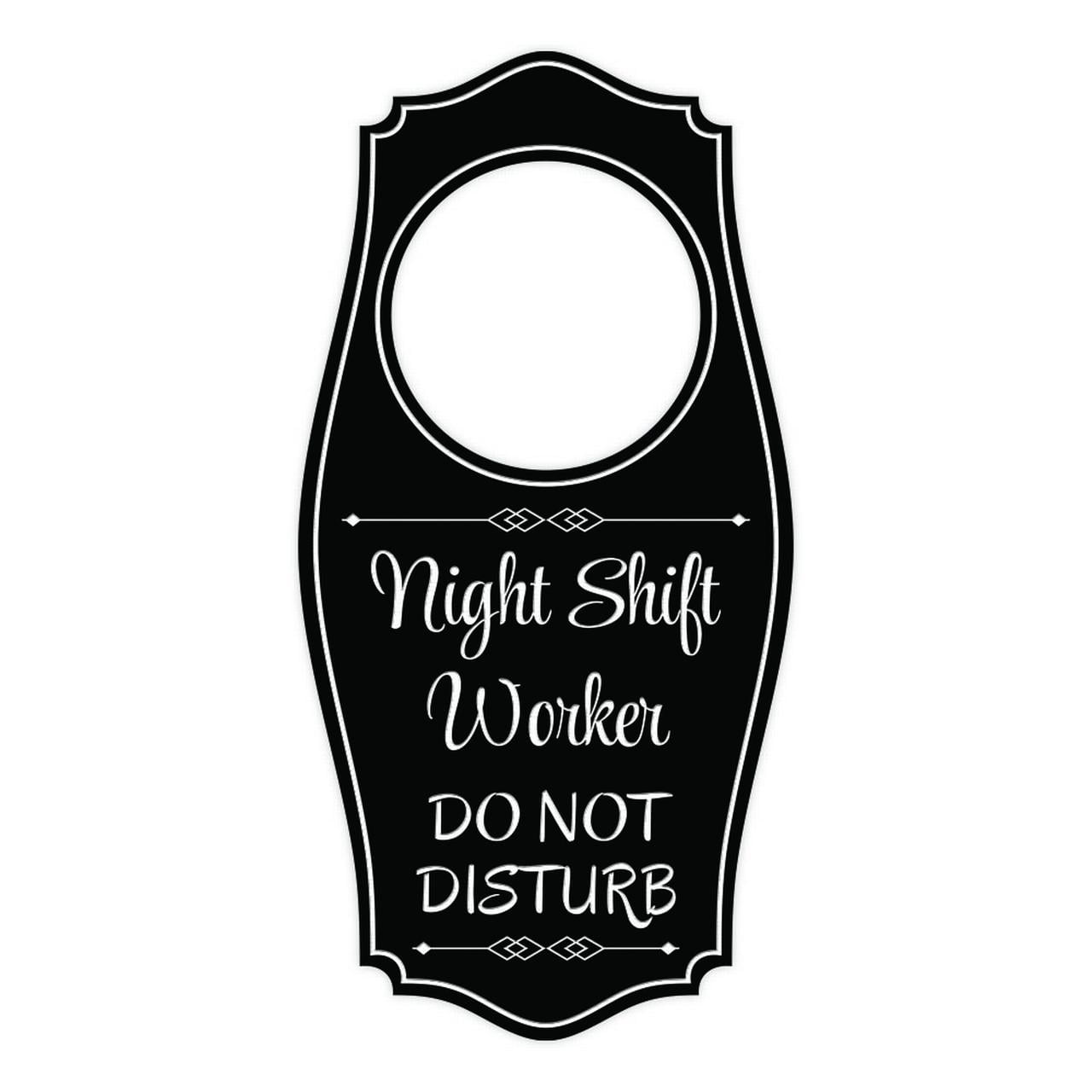 Night Shift Worker Do Not Disturb Door Hanger | House or Business Door ...