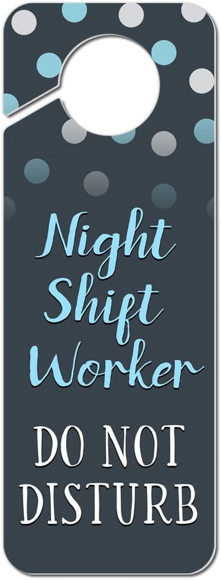Night Shift Worker Do Not Disturb Plastic Door Knob Hanger Sign ...