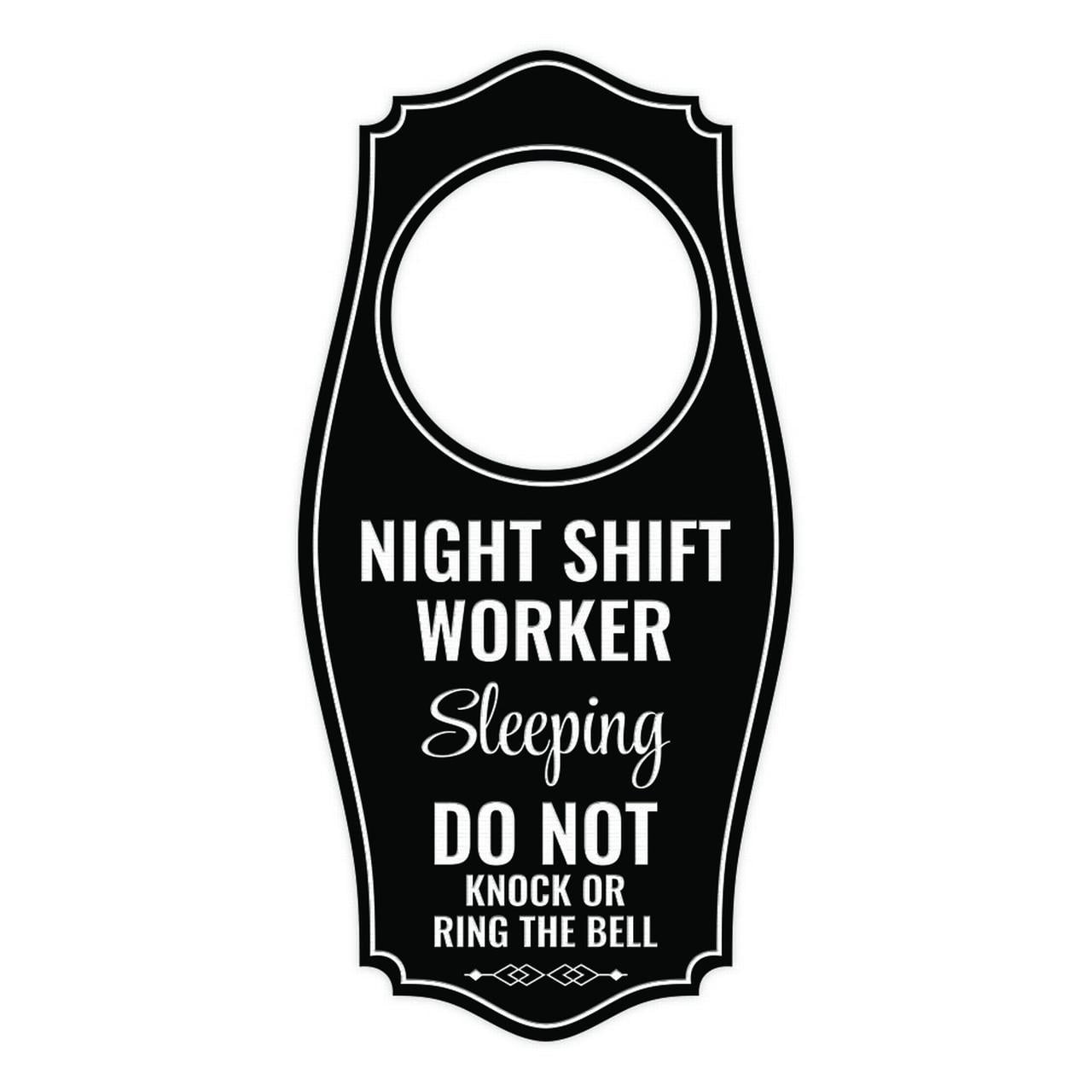 Night Shift Worker Sleeping Do Not Knock Or Ring The Bell Door Hanger ...