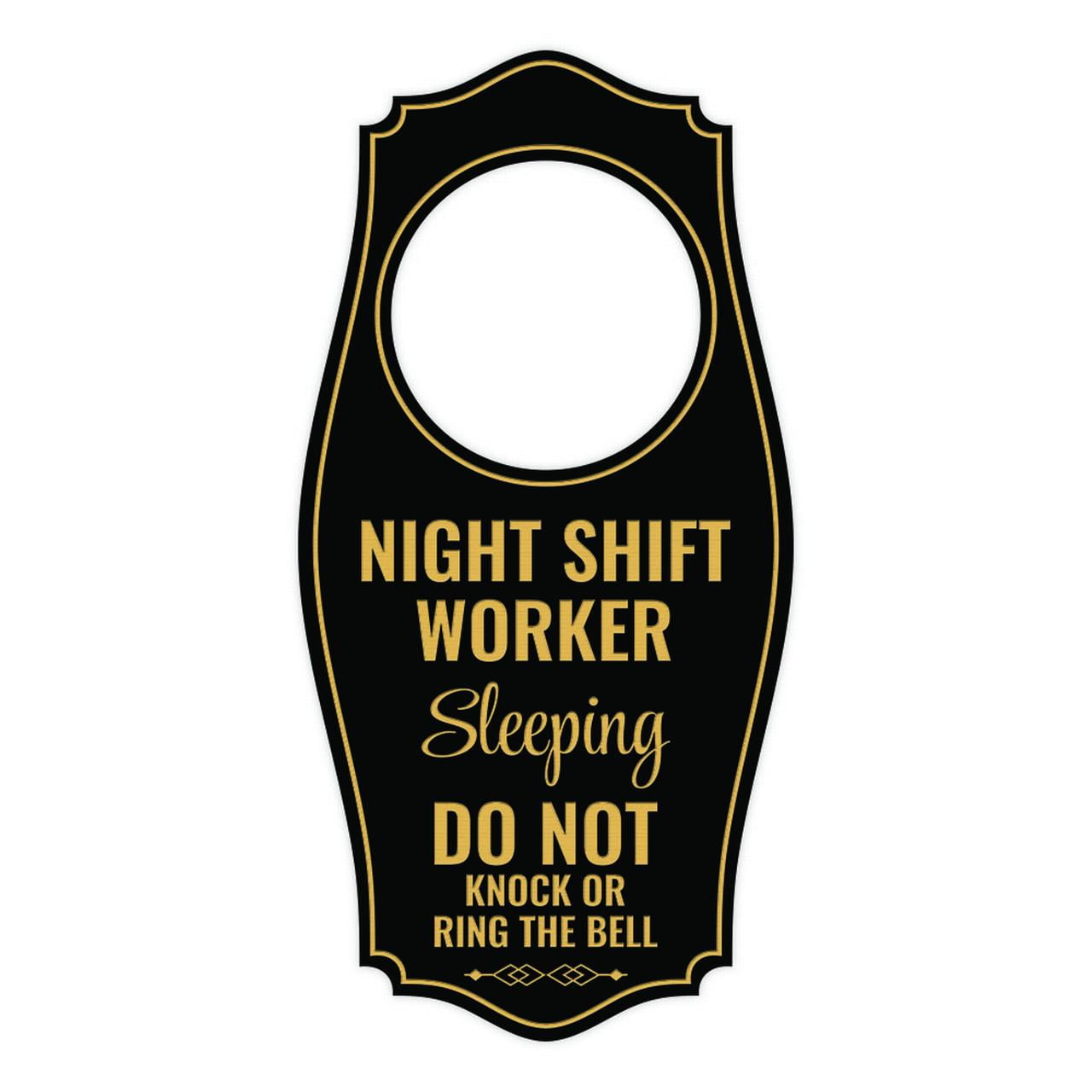 Night Shift Worker Sleeping Do Not Knock Or Ring The Bell Door Hanger ...