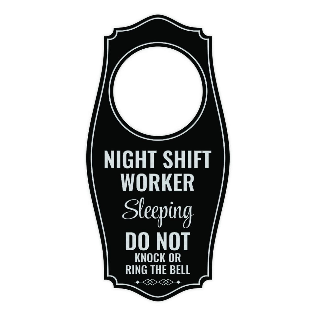 Night Shift Worker Sleeping Do Not Knock Or Ring The Bell Door Hanger ...