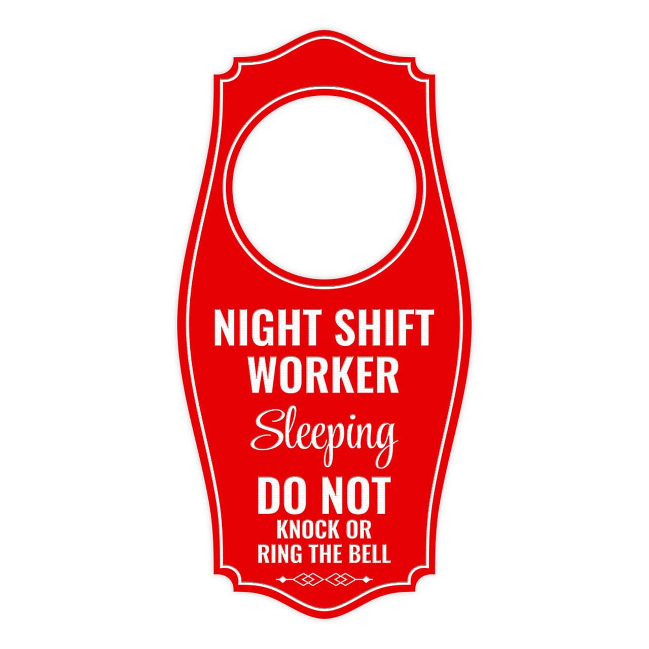 Night Shift Worker Sleeping Do Not Knock Or Ring The Bell Door Hanger ...