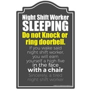 Night Worker Sleeping Sign