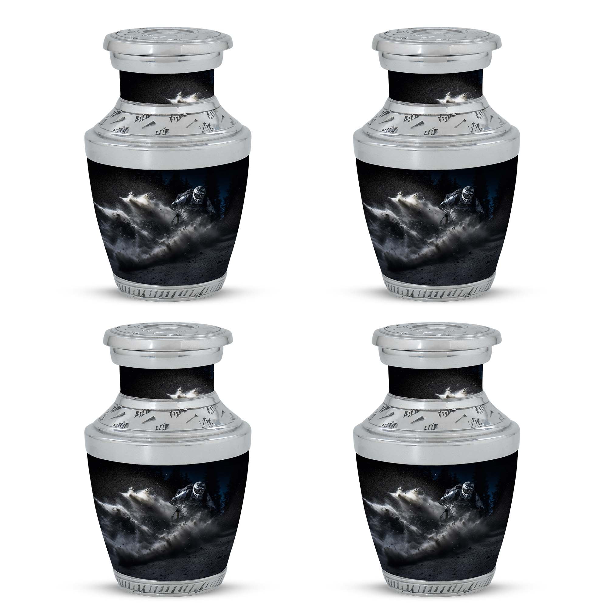 Night Skiing in Motion Artwork Memory's Guardian - Petite Urn for ...