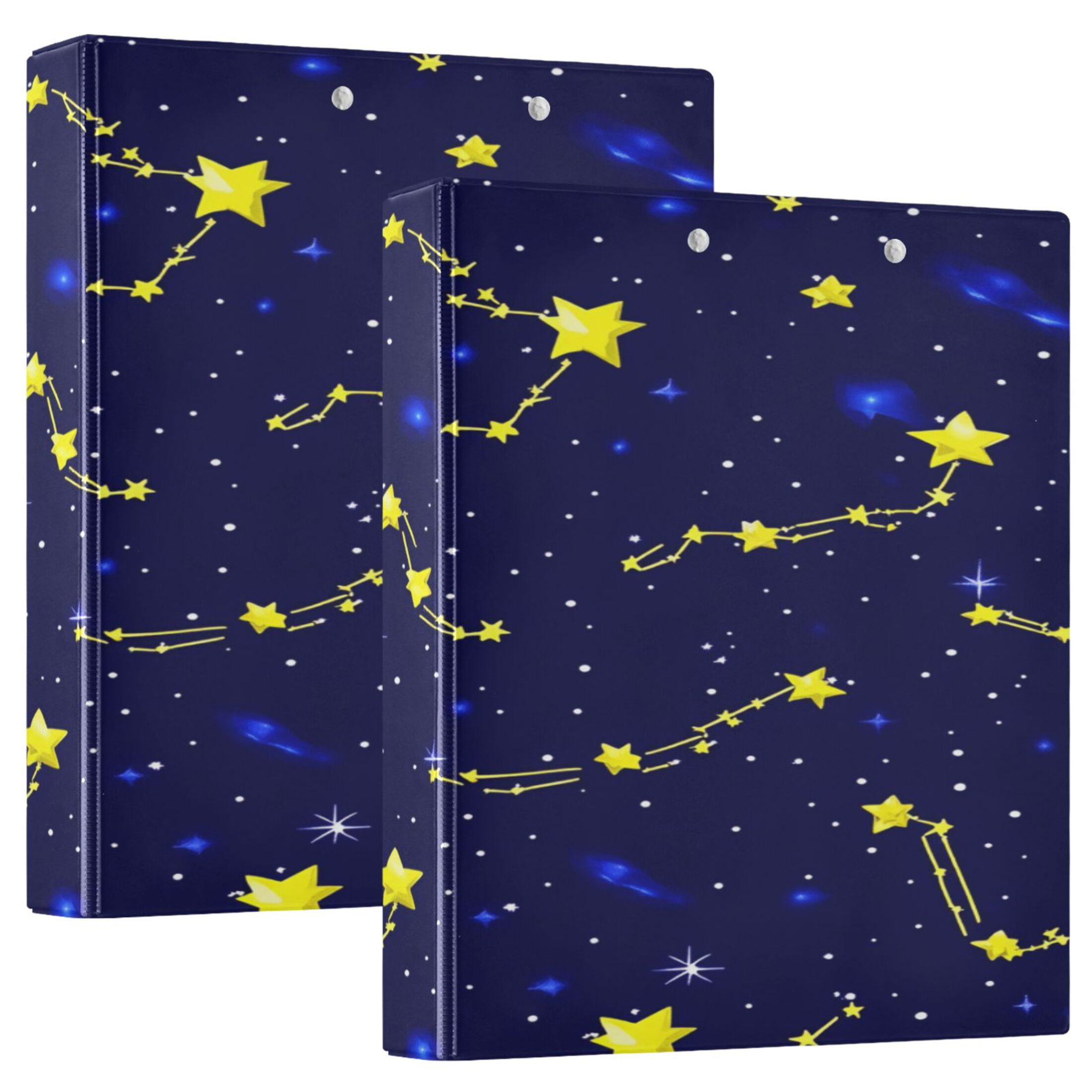 Night Sky Constellations 12.4x10.6in PVC Round Ring Binders, 2-Pack, D ...