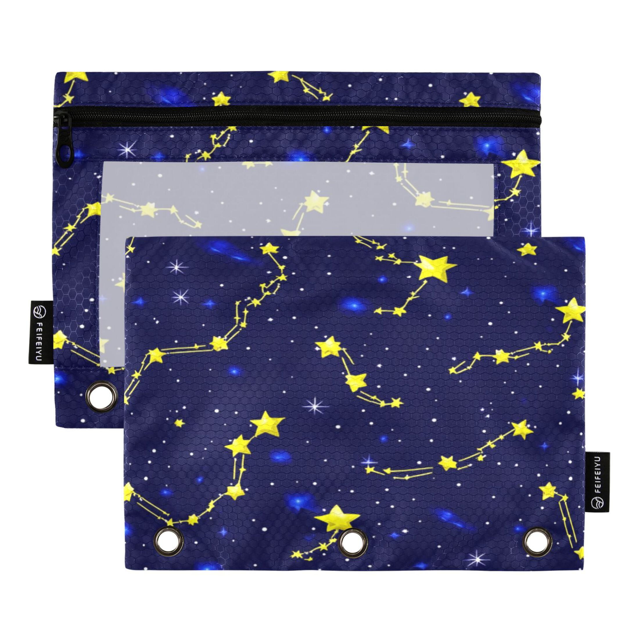 Night Sky Constellations 9.8x7.1in Water Resistant Binder Pouch, 3-Ring ...