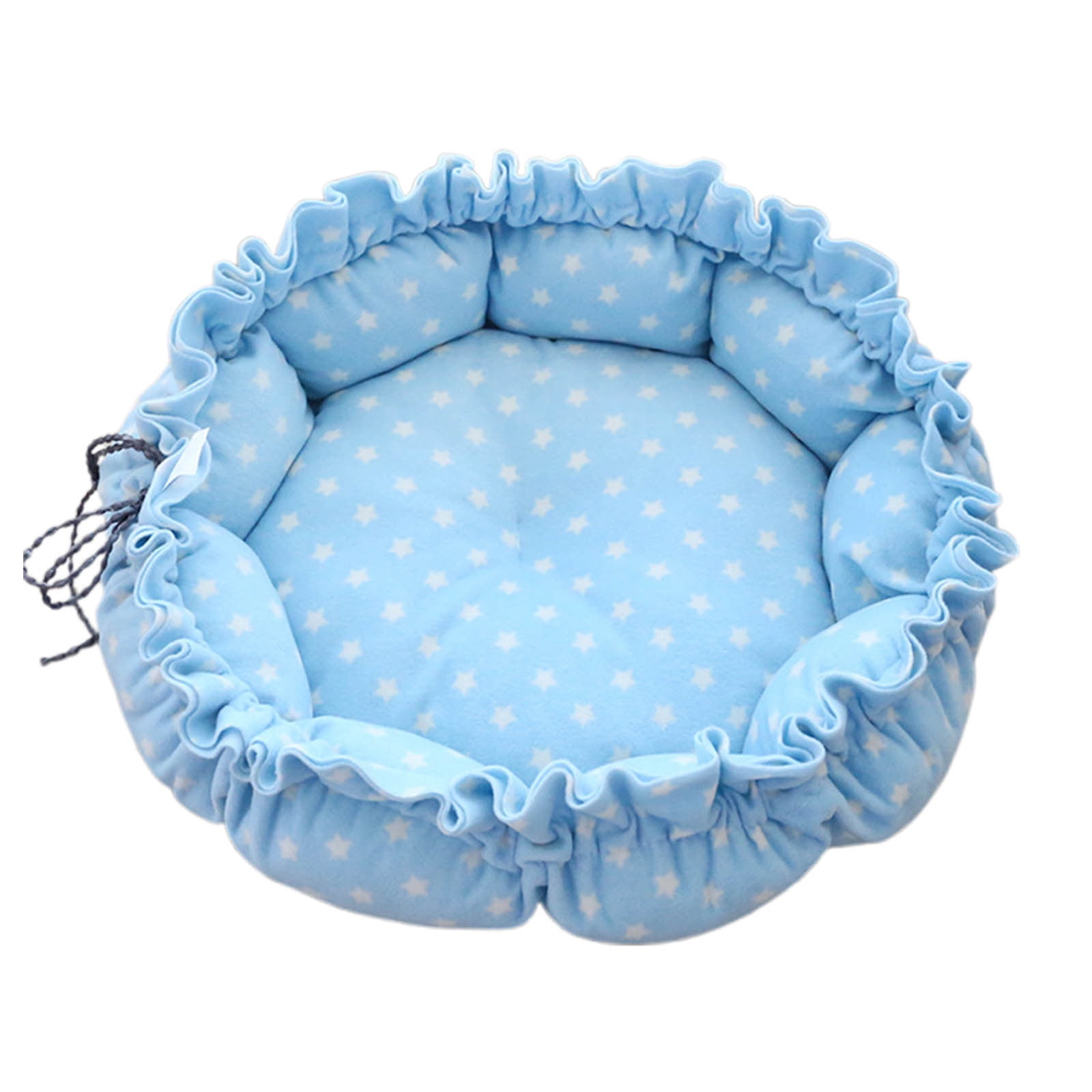Night-Sky Decor Blue Star Plush Pet Bed Celestial Theme Cat Dog Bed ...