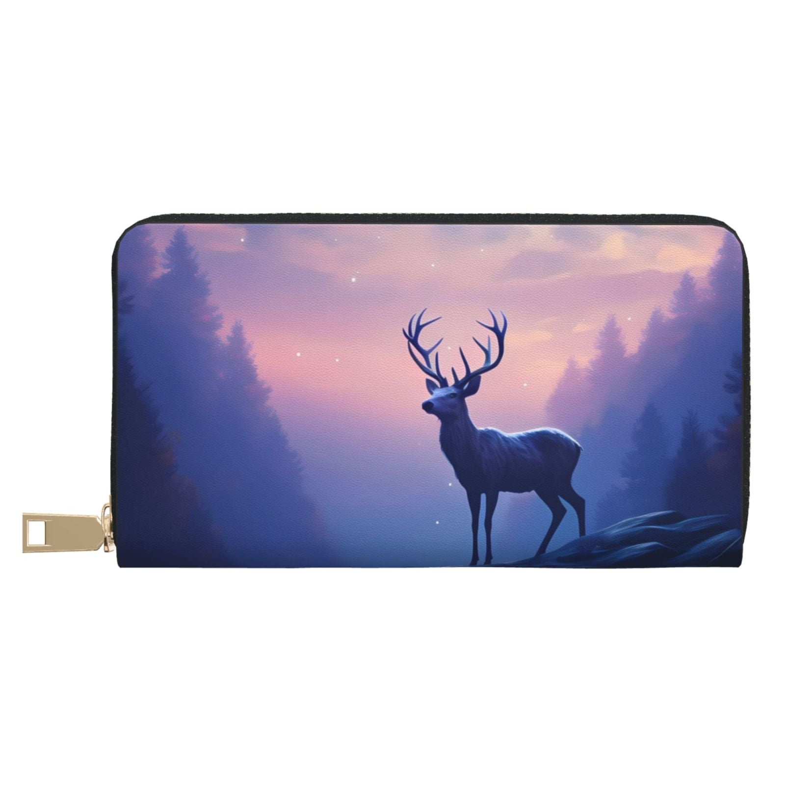 Night Sky Elk Wallet Women, Leather Bifold Multi Card Wallet, Women's ...