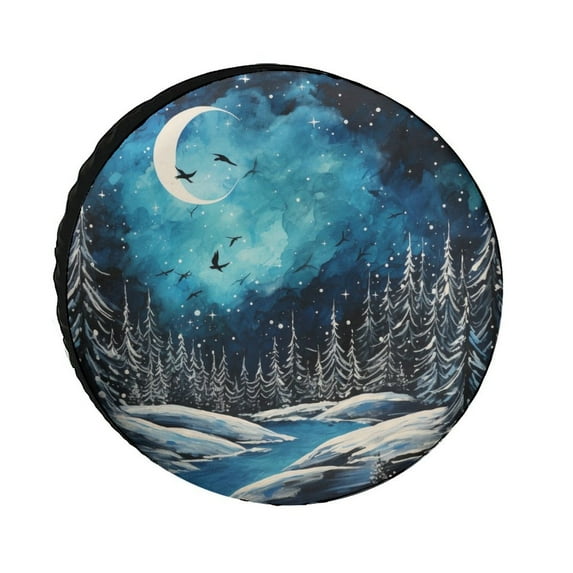 Night Sky In The Forest Camping Spare Tire Cover Night Sky Waterproof ...