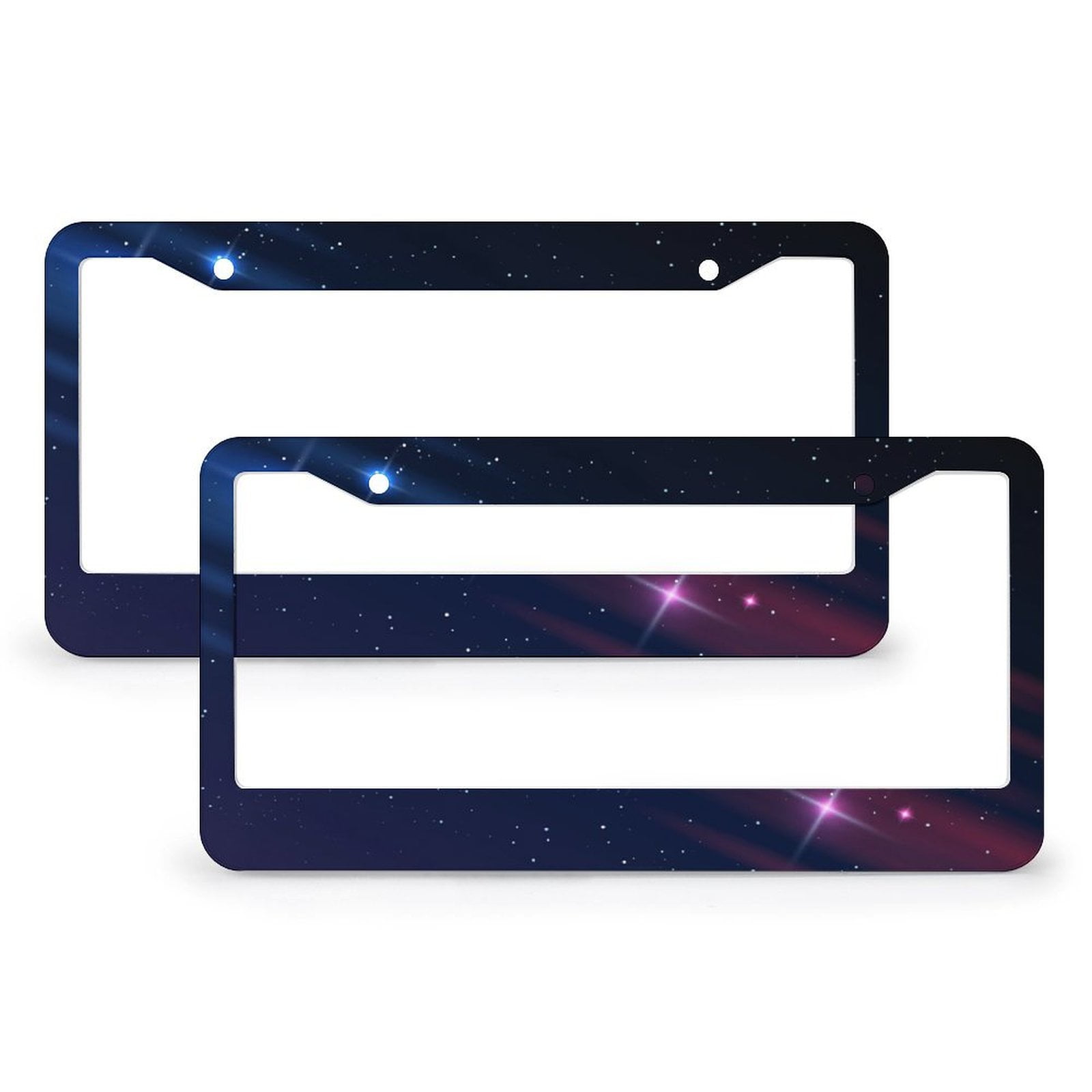 Night Sky Galaxy Stars License Plate Frame Holder - 2 Pack Universal ...