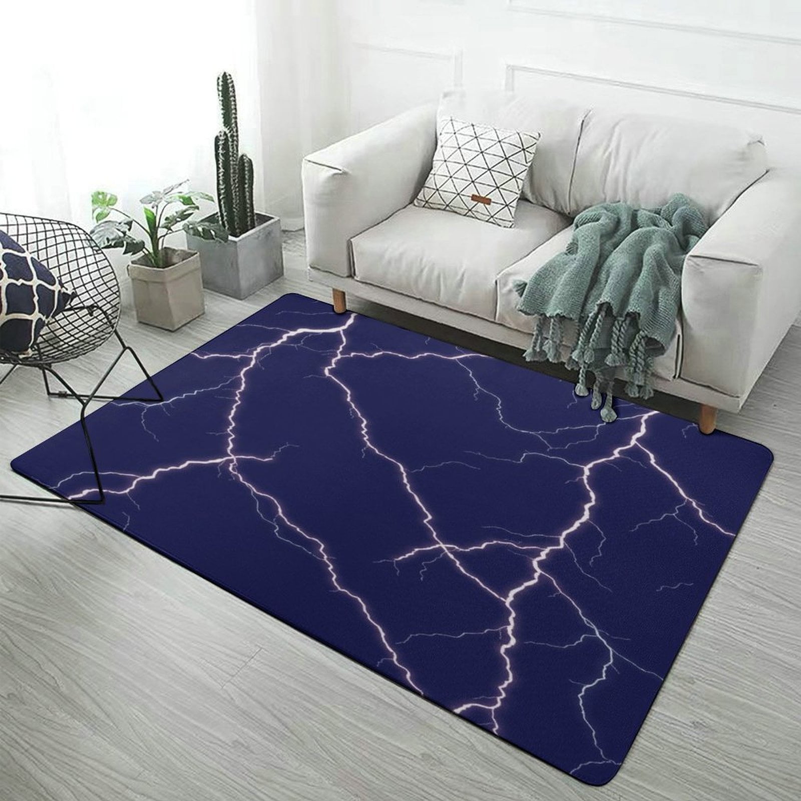 Night Sky Lightning Bolts Carpet Large Size Living Room American Style ...