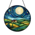 Night Sky Moon and Stars Stained Glass Suncatcher – Window Decor ...