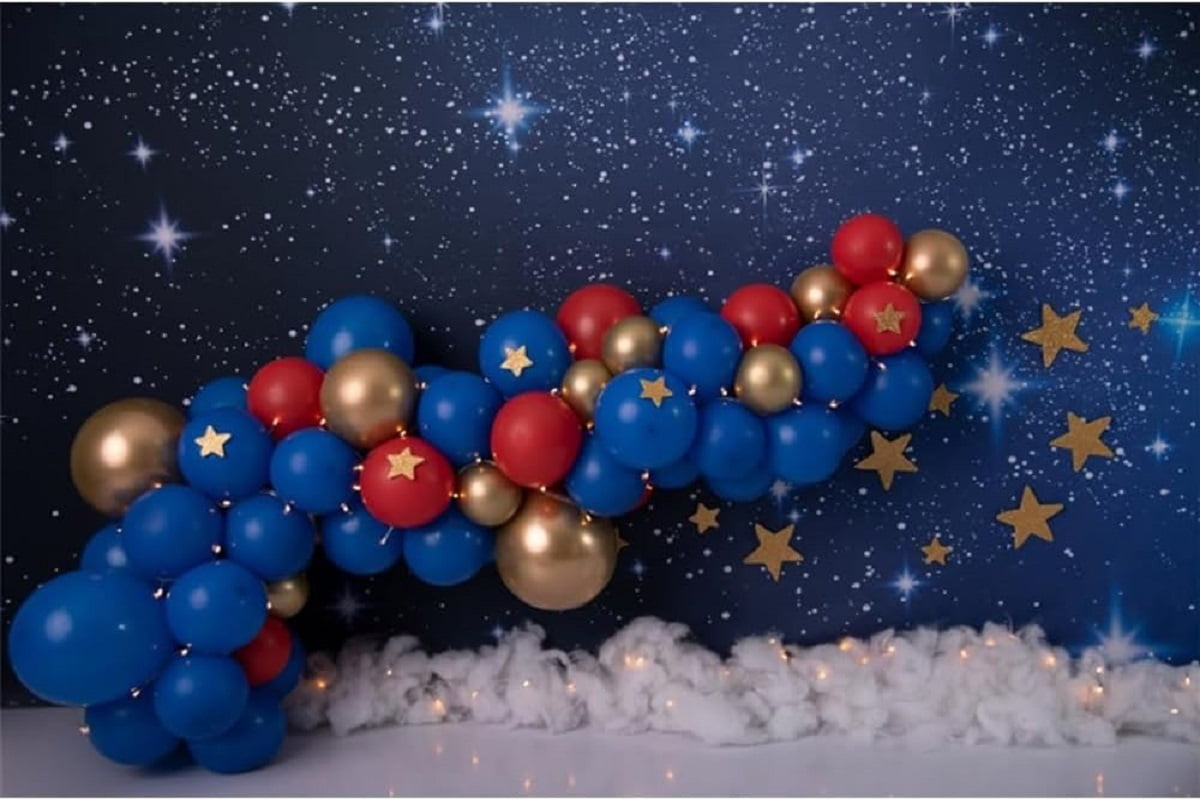 Night Sky Photography Backdrop Universe Space Theme Birthday Starry ...