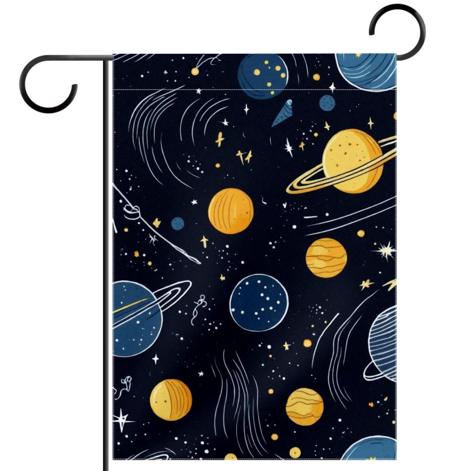Night Sky Planets Comets Stars Constellations Double Sided Garden Flag ...