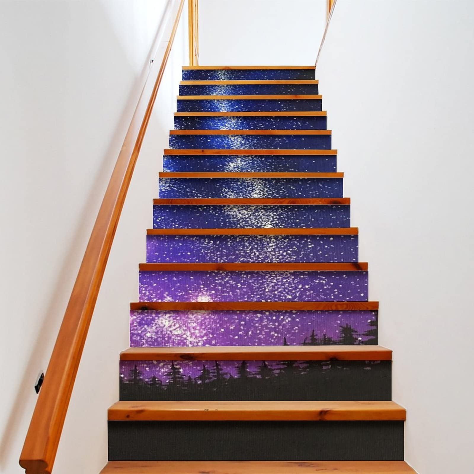 Night Sky Stair Stickers Mysterious Starry Sky Stairway Decals ...