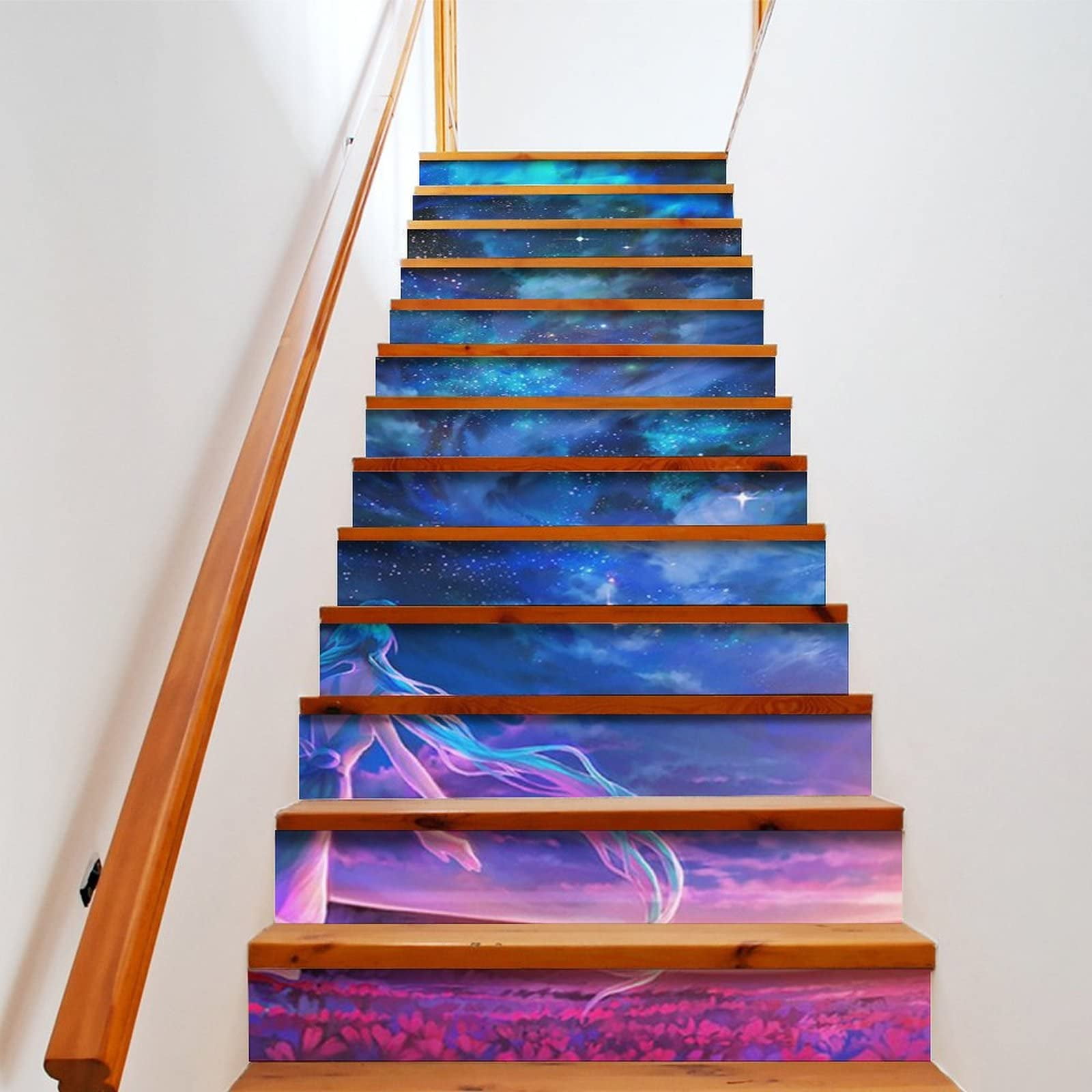 Night Sky Stair Stickers Mysterious Starry Sky Stairway Decals ...