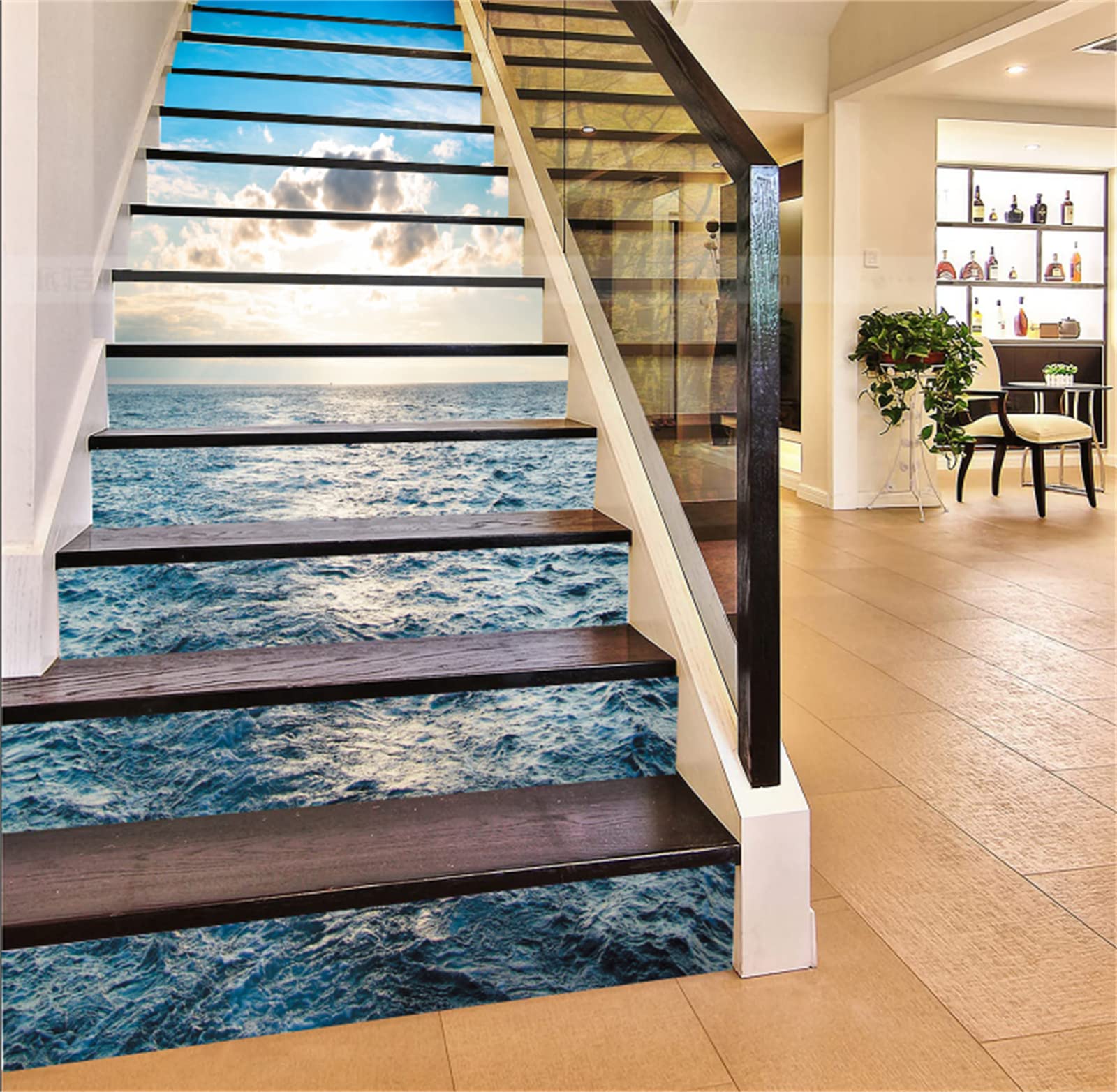 Night Sky Stair Stickers Mysterious Starry Sky Stairway Decals ...