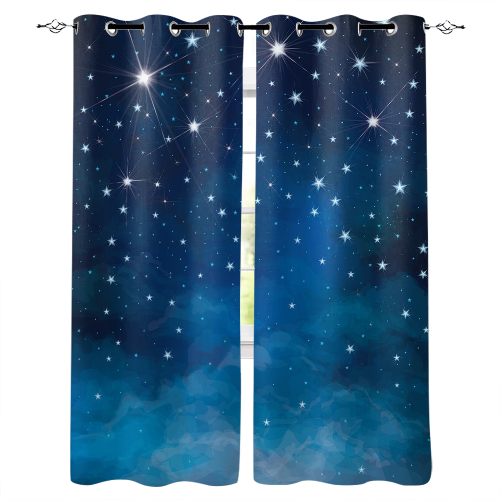 Night Sky Star Window Curtains Living Room Kitchen Curtains Modern Home ...