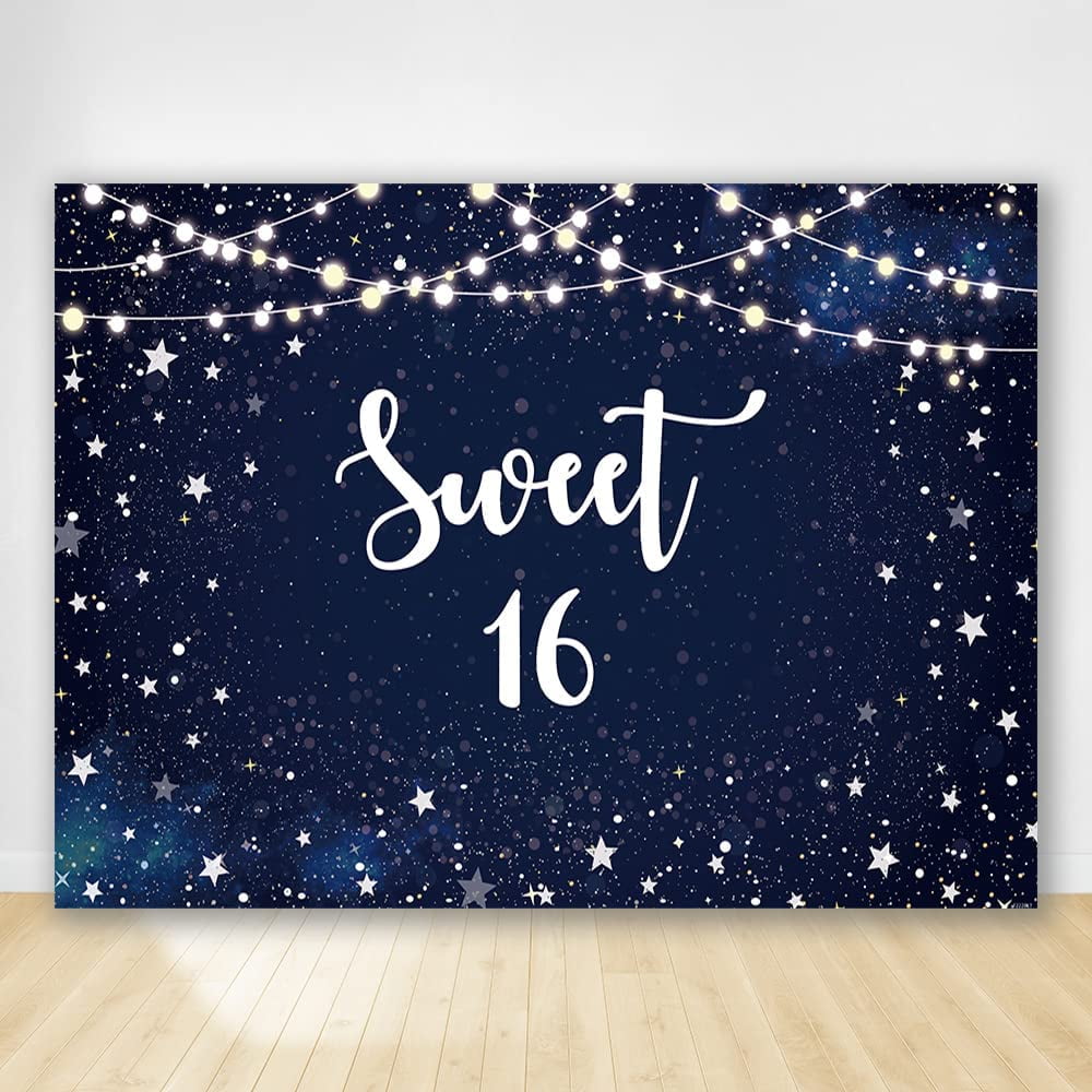 Night Sky Starry Sweet 16 Backdrop Galaxy Under The Star 16th Birthday ...